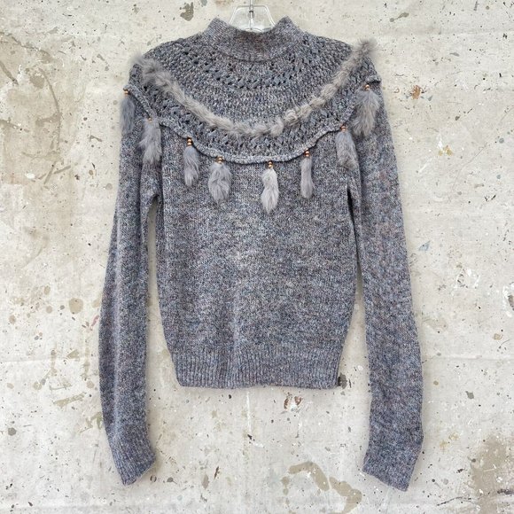Gitano | Sweaters | Vintage 8s Knit Mock Neck Sweater W Lucky Rabbits ...